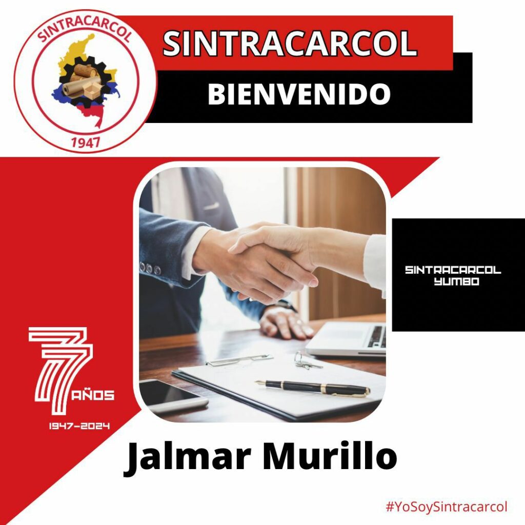Jalmar es el nuevo afiliado Dpto. Técnico. - Sintracarcol